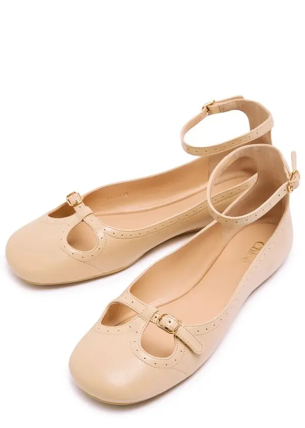 Chloé Misty Cut-out Leather Ballet Flats