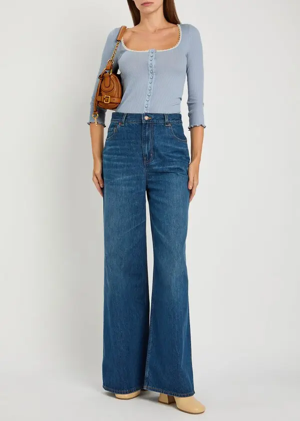 Chloé Ribbed Cotton Cardigan