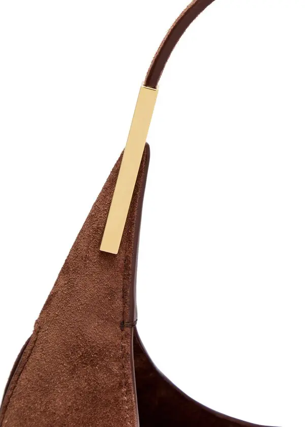 Savette Florence Small Suede Hobo Bag - Dark Brown