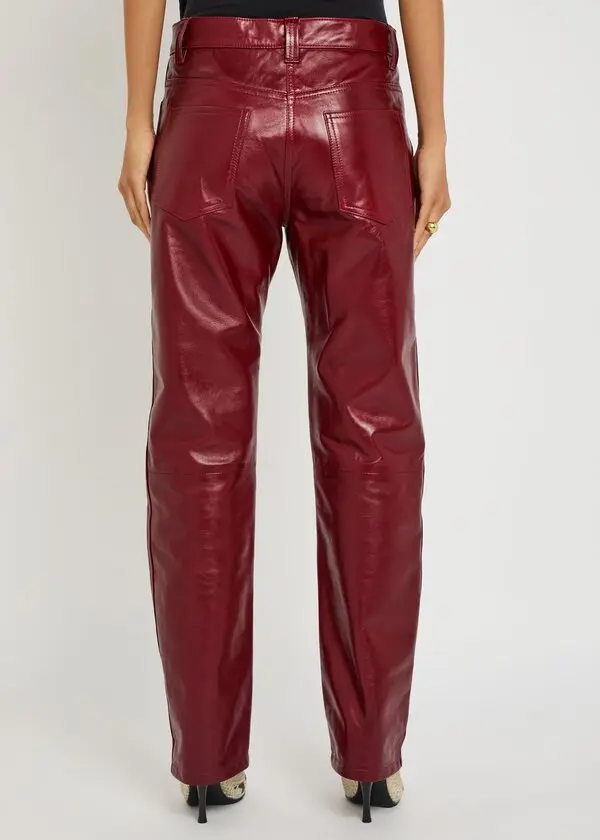 Khaite Callum Straight-leg Leather Trousers - Red