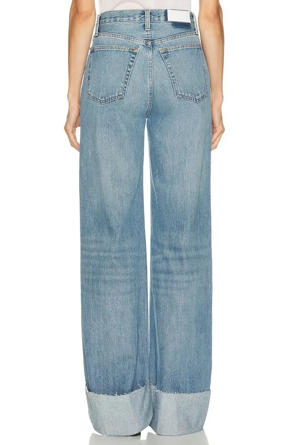 RE/DONE High Rise Wide Leg Cuff Jeans