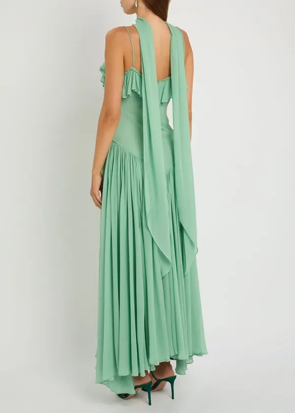 DE LA VALI Harmattan Ruffled Georgette Maxi Dress