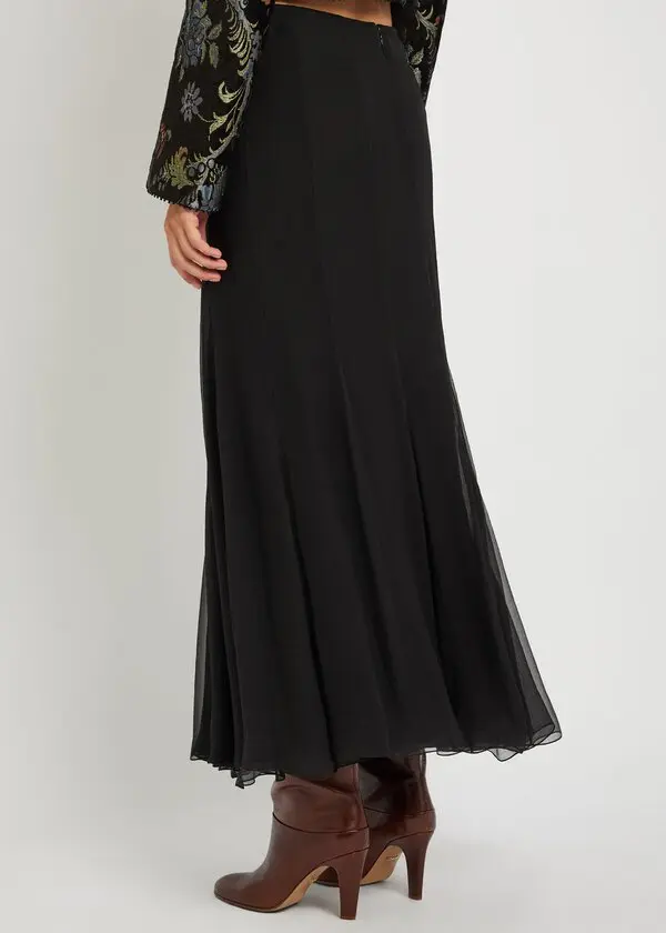 Chloé Silk-chiffon Maxi Skirt - Black