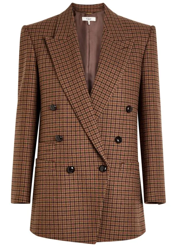 Chloé Checked Wool-blend Blazer