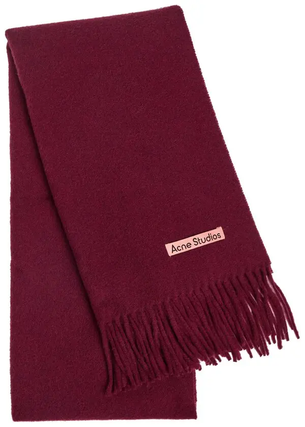 Acne Studios Canada Wool Scarf - Burgundy