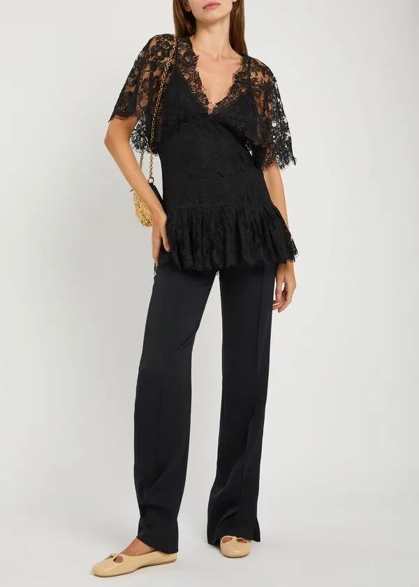 Chloé Floral Guipure Lace Top