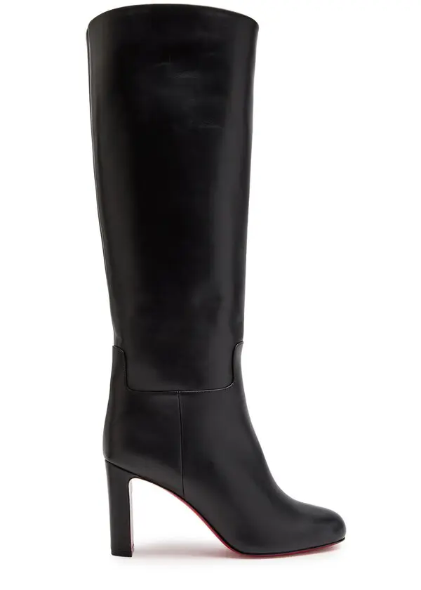 CHRISTIAN LOUBOUTIN Loo Botta 85 Leather Knee-high Boots - Black