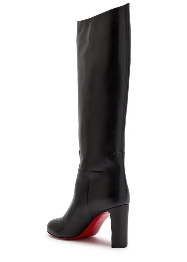 CHRISTIAN LOUBOUTIN Loo Botta 85 Leather Knee-high Boots - Black