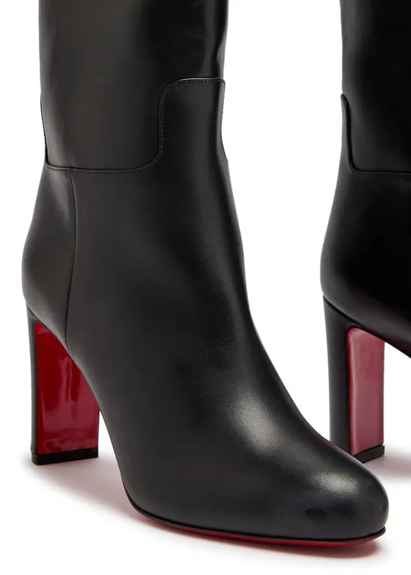 CHRISTIAN LOUBOUTIN Loo Botta 85 Leather Knee-high Boots - Black
