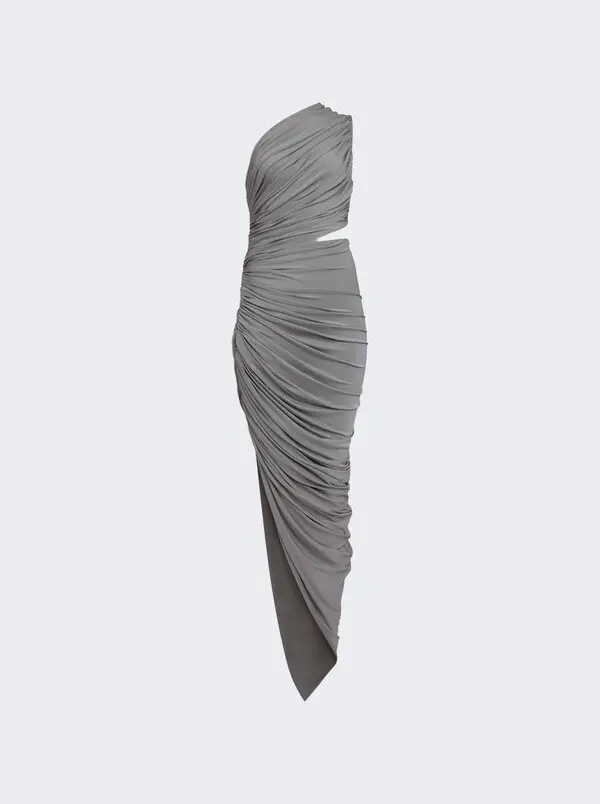 ALAÃA Asymmetrical Cut-out Midi Dress - Grey