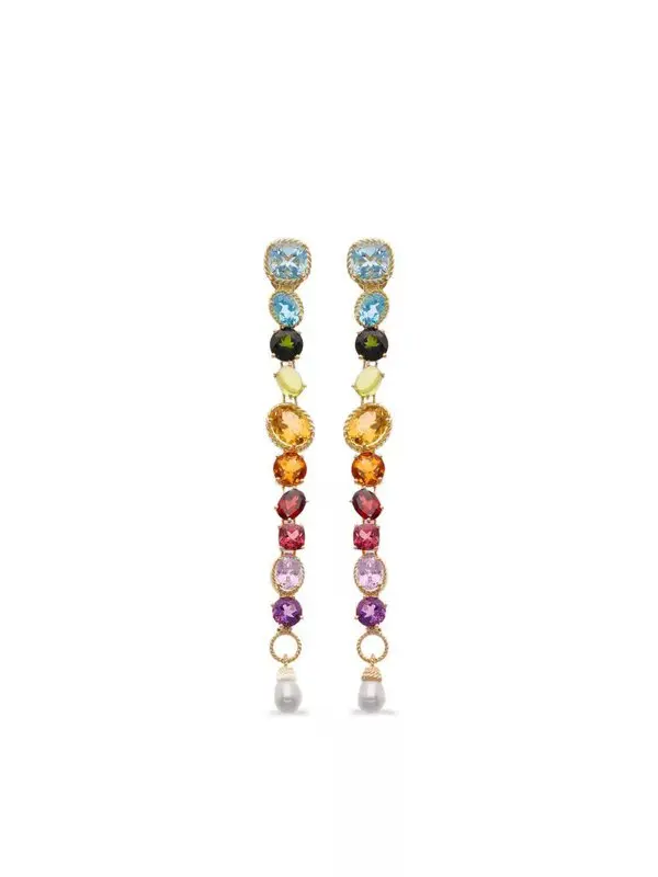 Dolce & Gabbana 18k Yellow Rainbow Topaz Drop Earrings - Gold