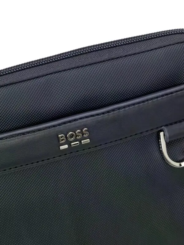BOSS Textured Zip-fastening Messenger Bag