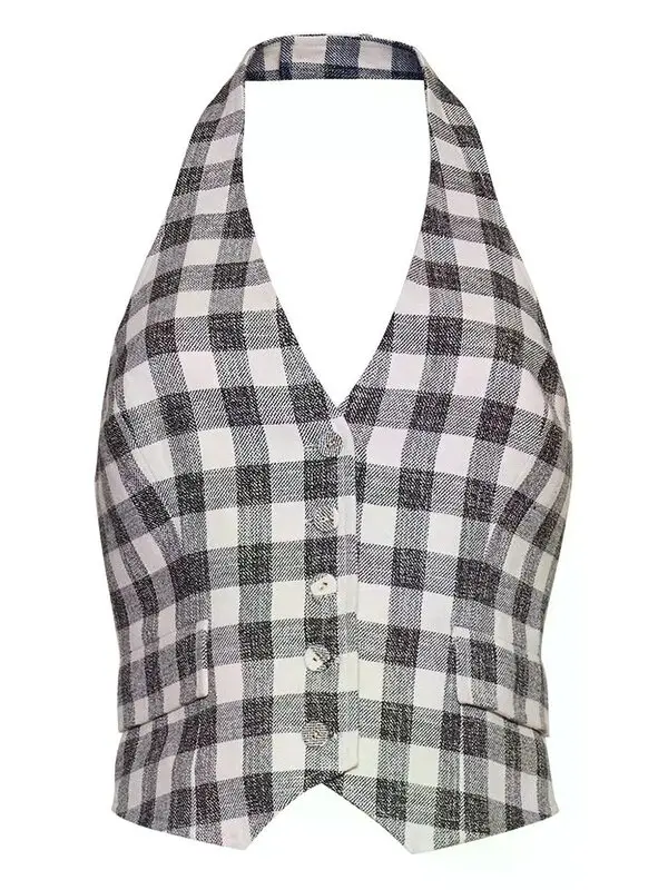 Cara Cara Gingham Halterneck Waistcoat