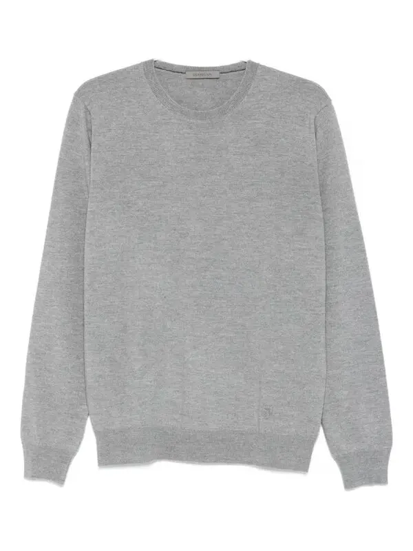 Corneliani Embroidered Logo Crew-neck Sweater - Grey