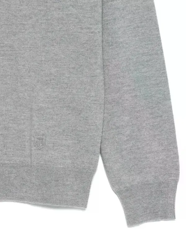 Corneliani Embroidered Logo Crew-neck Sweater - Grey