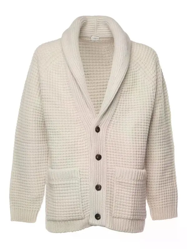 Eleventy Buttoned Wool-cashmere Cardigan - White