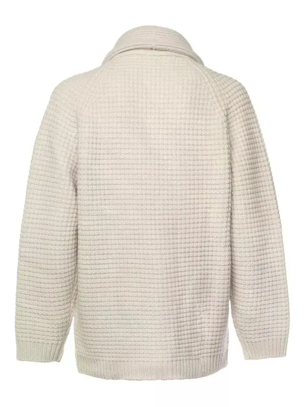 Eleventy Buttoned Wool-cashmere Cardigan - White
