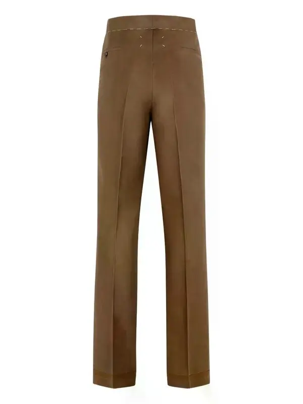 MAISON MARGIELA Drawstring-waist Pleated Trousers - Brown