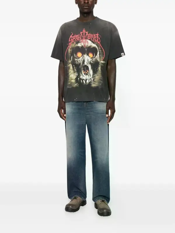 SAINT MXXXXXX Graphic-print T-shirt - Black