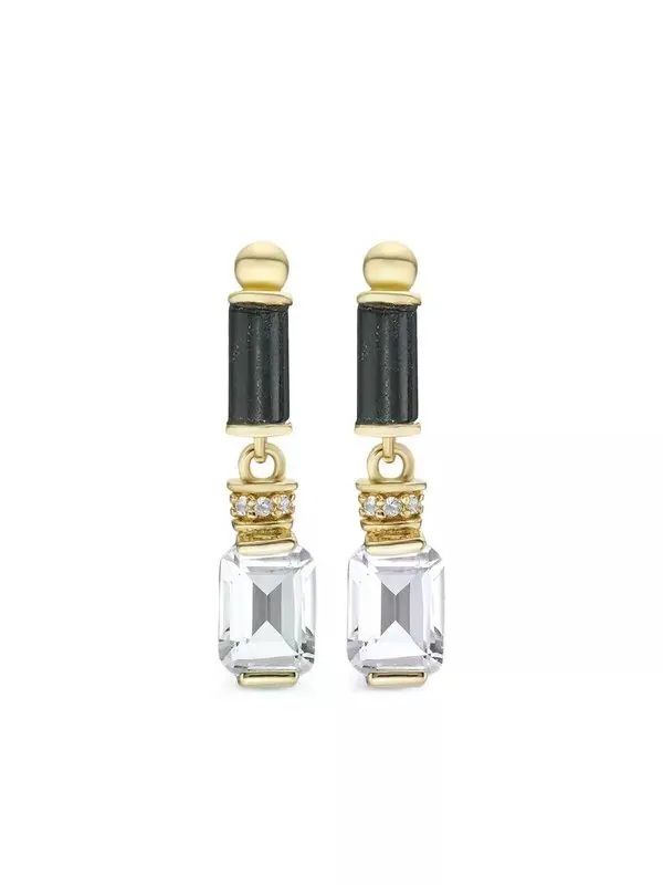 V JEWELLERY Agate Drop Earrings - Gold