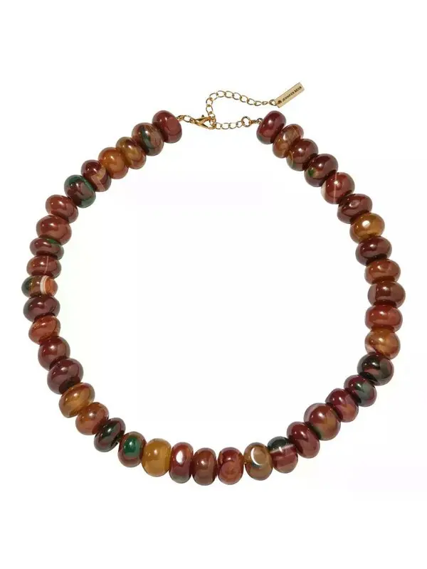 JENNIFER BEHR Cornelia Carnelian Beaded Necklace - Brown