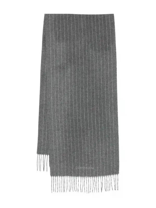 Corneliani Striped Fringed Scarf