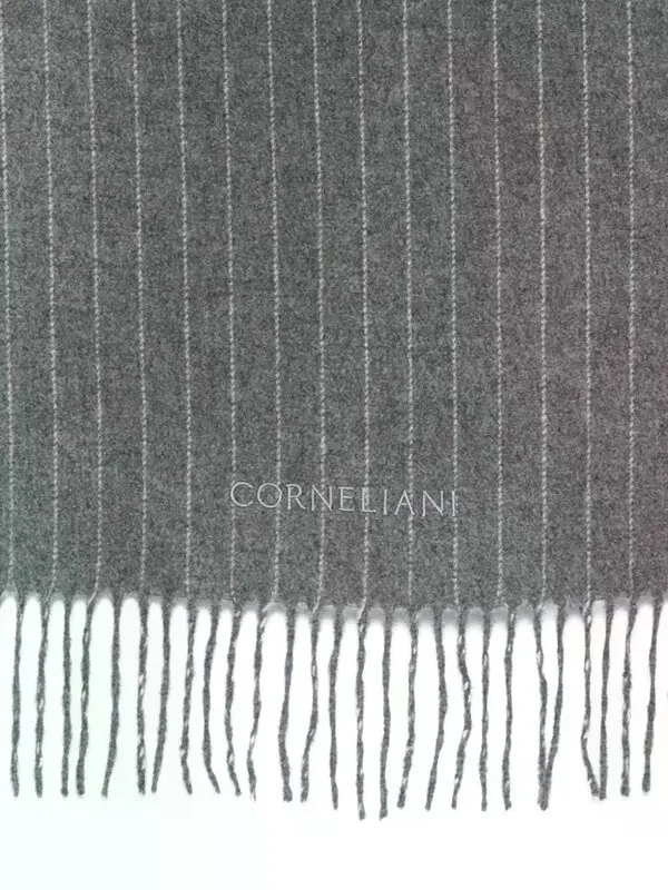 Corneliani Striped Fringed Scarf