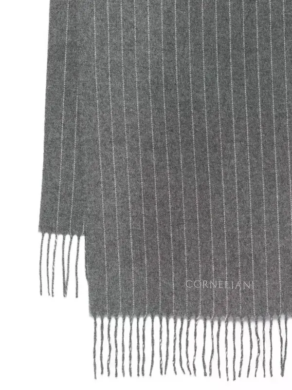 Corneliani Striped Fringed Scarf