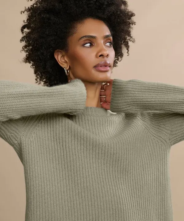 Jenni Kayne Cashmere Fisherman Sweater - Sage