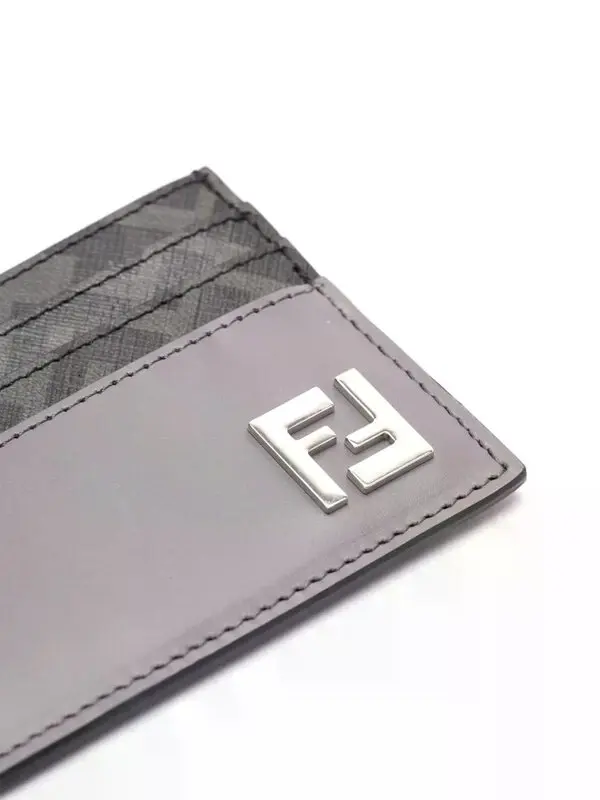 Fendi Ff Logo-plaque Leather Cardholder