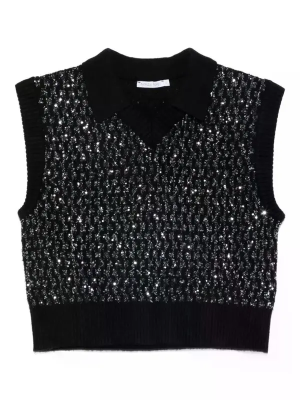 Patrizia Pepe Sequinned Knitted Top