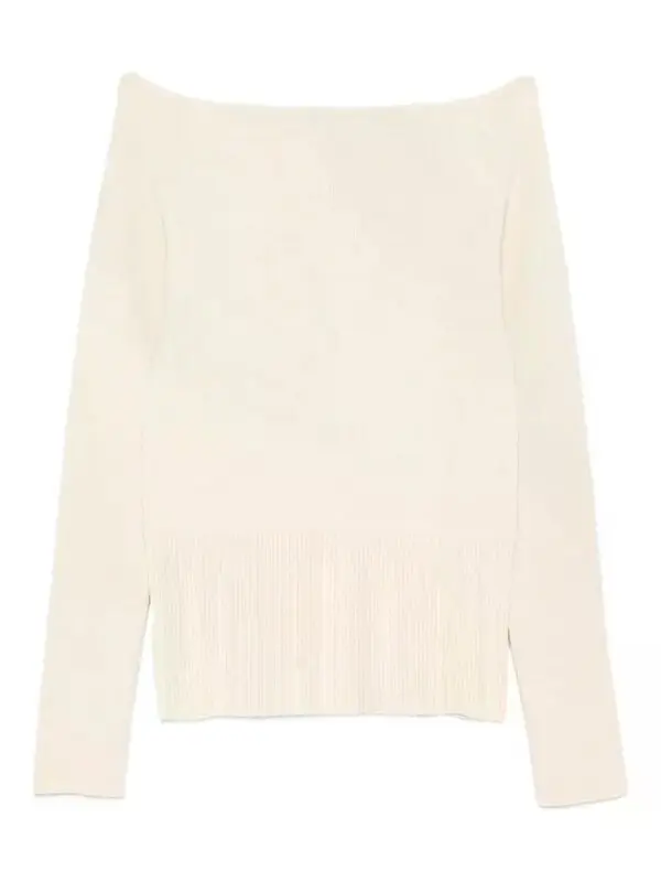 Patrizia Pepe Boat-neck Knitted Sweater - Neutrals