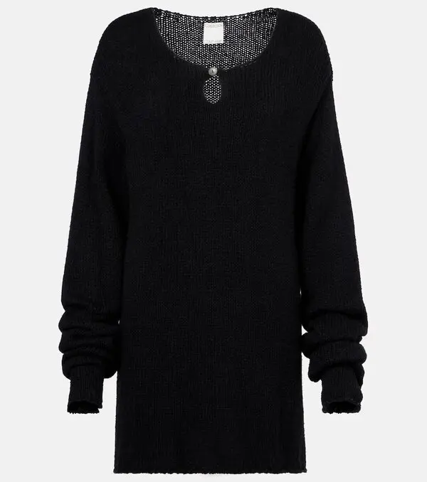 Calvin Klein Cotton, Silk, And Cashmere Sweater - Black