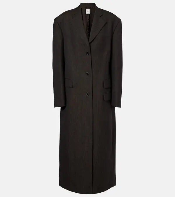 Calvin Klein Brooke Striped Wool Coat