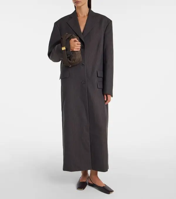 Calvin Klein Brooke Striped Wool Coat