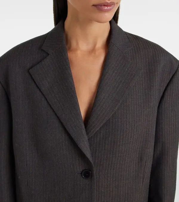 Calvin Klein Brooke Striped Wool Coat