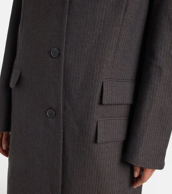 Calvin Klein Brooke Striped Wool Coat