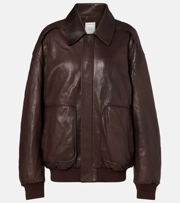 Calvin Klein Johnson Leather Bomber Jacket