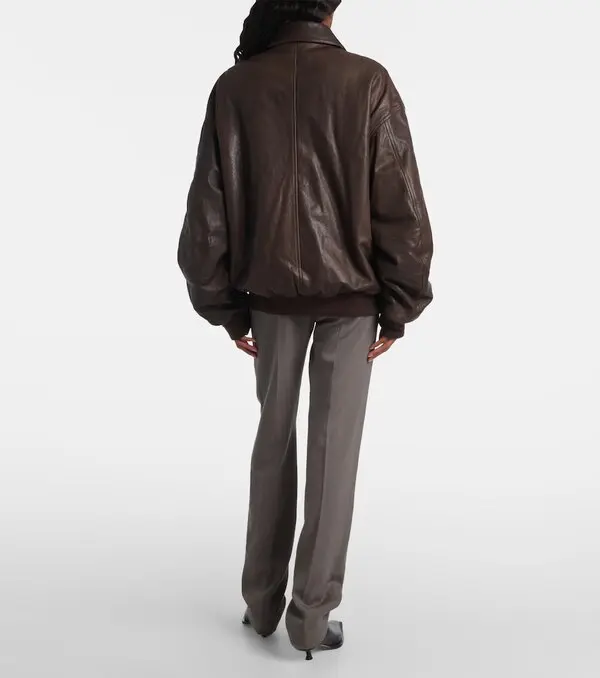 Calvin Klein Johnson Leather Bomber Jacket