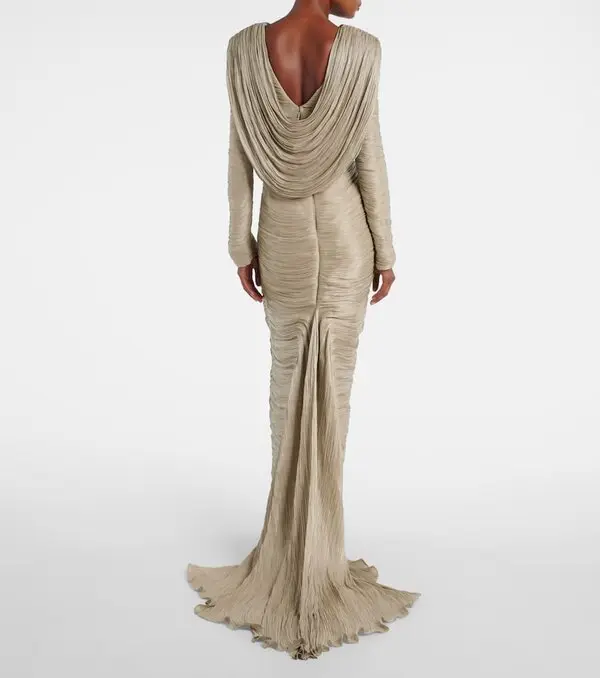 MARMAR HALIM Draped Pleated Gown