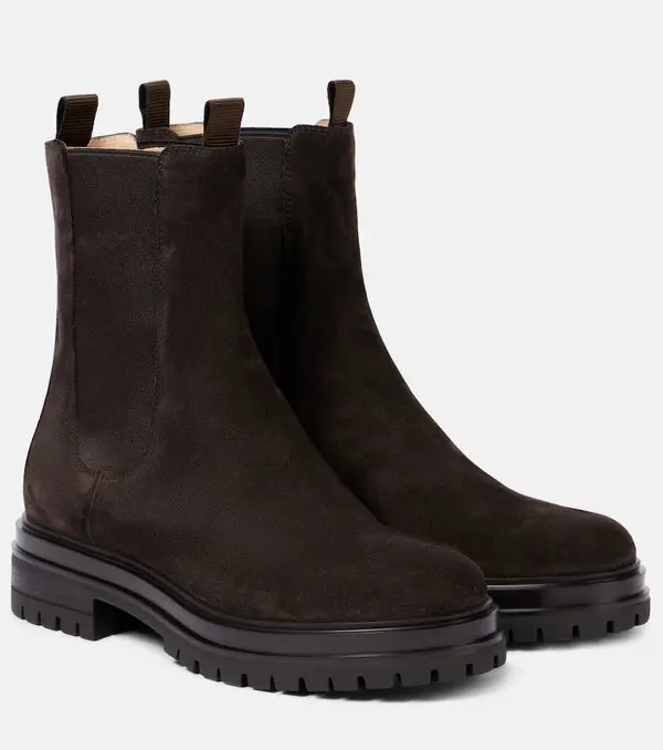 GIANVITO ROSSI Chester Suede Chelsea Boots - Brown
