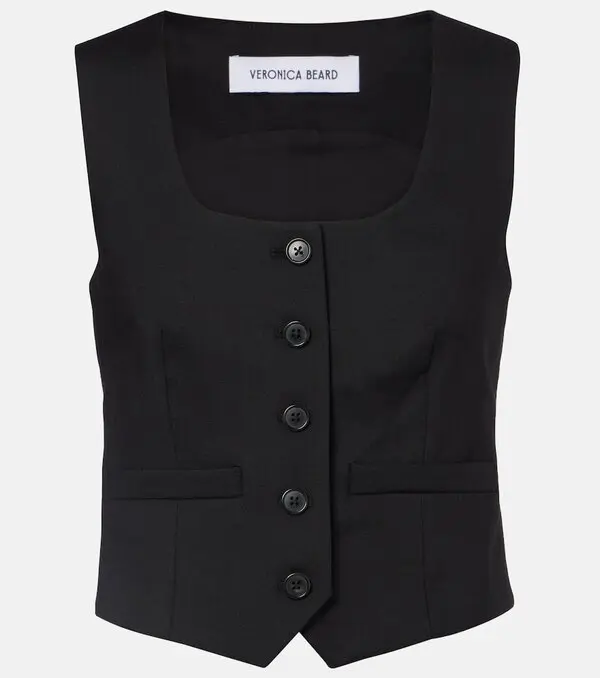 Veronica Beard Morris Wool Vest - Black