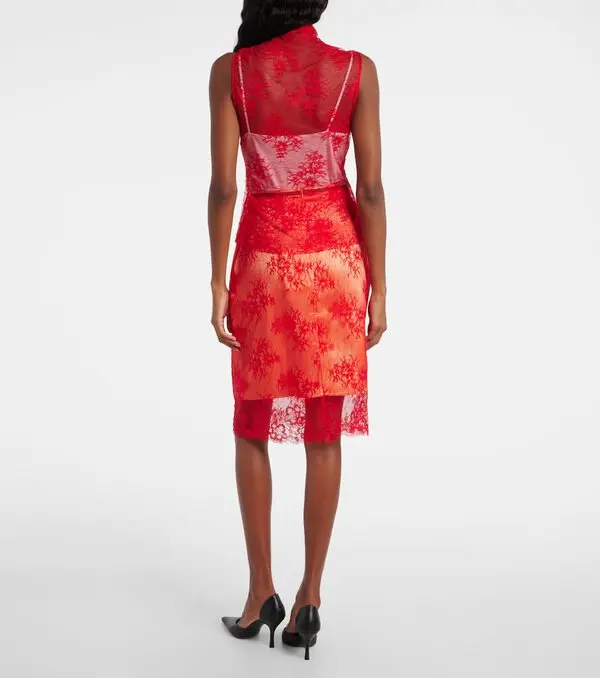 JACQUES WEI Tie-neck Lace Top