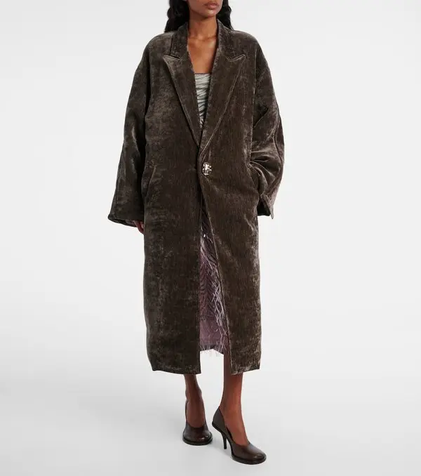 JACQUES WEI Shearling-trimmed Coat - Brown