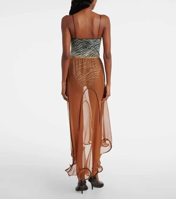 JACQUES WEI Sheer Maxi Skirt