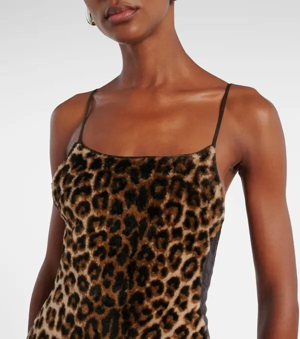 JACQUES WEI Leopard-print Draped Maxi Dress
