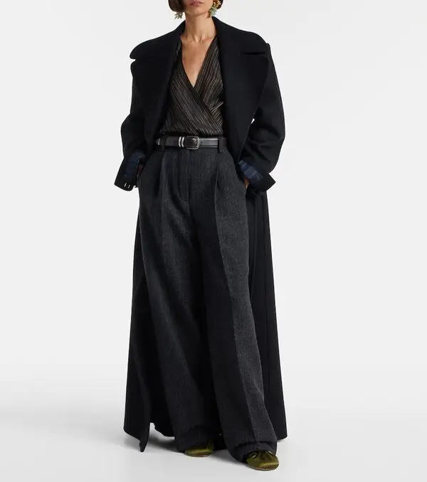 Dries Van Noten Pinstriped Wool Wide-leg Pants