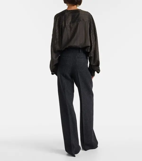 Dries Van Noten Pinstriped Wool Wide-leg Pants