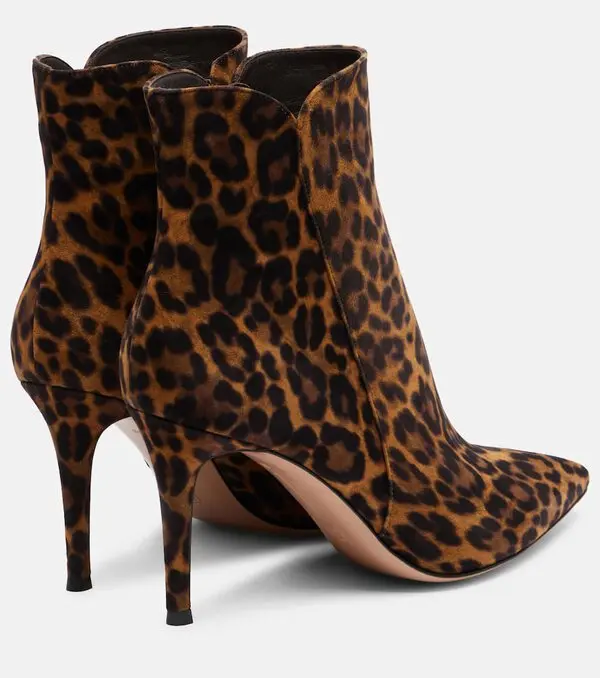 GIANVITO ROSSI Levy 85 Leopard-print Ankle Boots - Brown