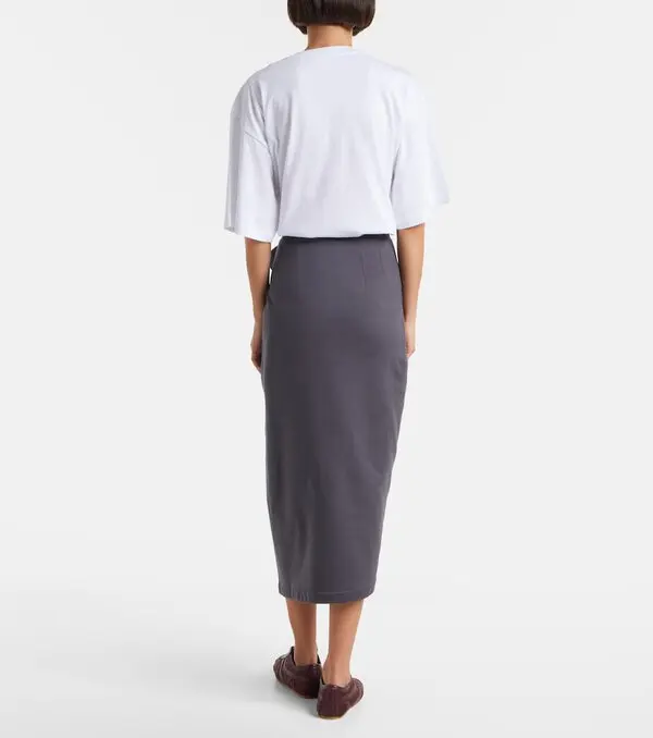 Dries Van Noten Cotton Midi Skirt - Grey